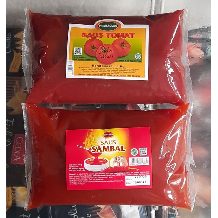 Jual Prima Agung Saus Sambal dan Saus tomat 1kg / prima suka saus cabe ...