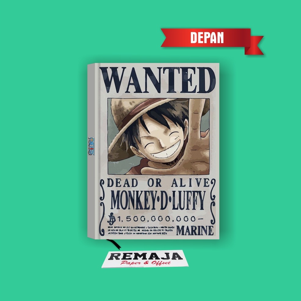 Jual Pocket Book/Notebook Hardcover One Piece WANTED LUFFY A6&A5 / Buku ...