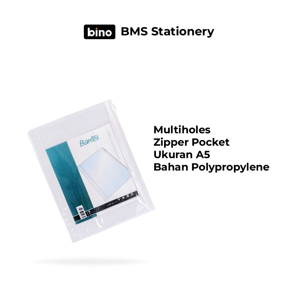 Jual [BMS Surabaya] Bantex Multiholes Zipper Pocket A5 Binder #8072 08 ...