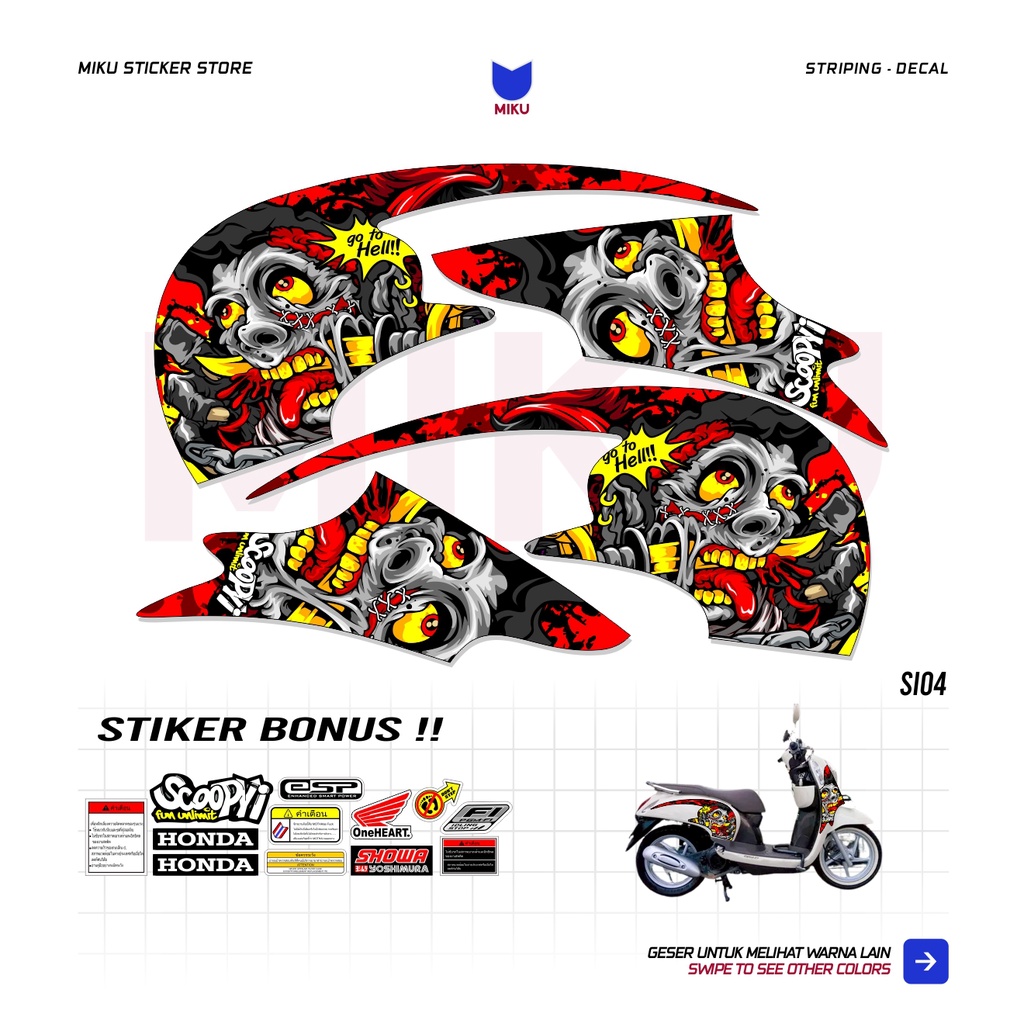 Jual STIKER DECAL SCOOPY FI INJEKSI SI04 ZOMBIE SKULL NIGHTMARE ...