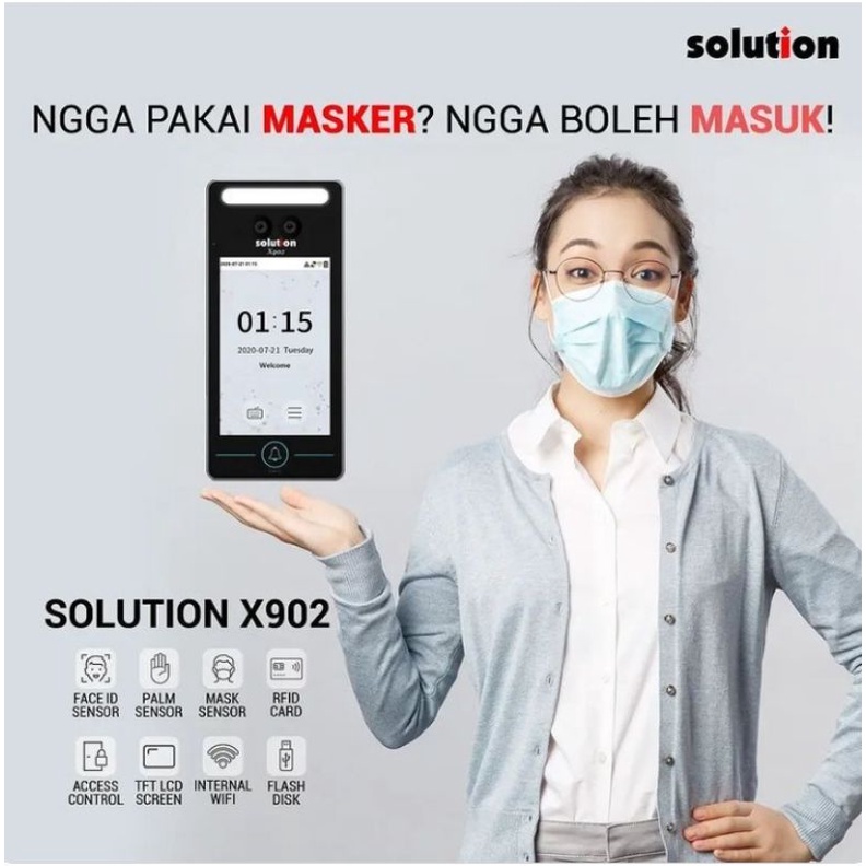 Jual solution x902 mesin absensi wajah touchless telapak tangan bisa ...