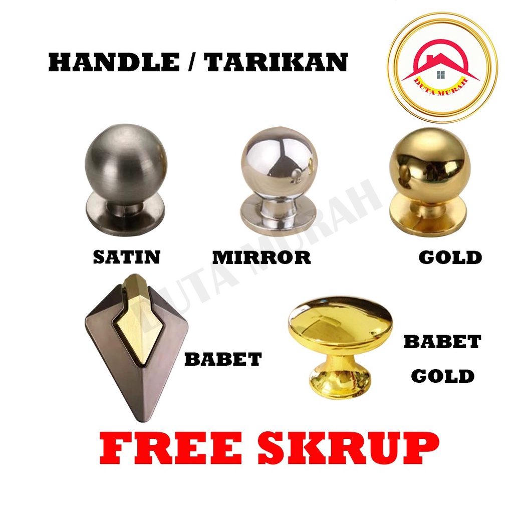 Jual Knob Knop Tarikan Pegangan Handle Laci Pintu Lemari Tarikan Handle ...