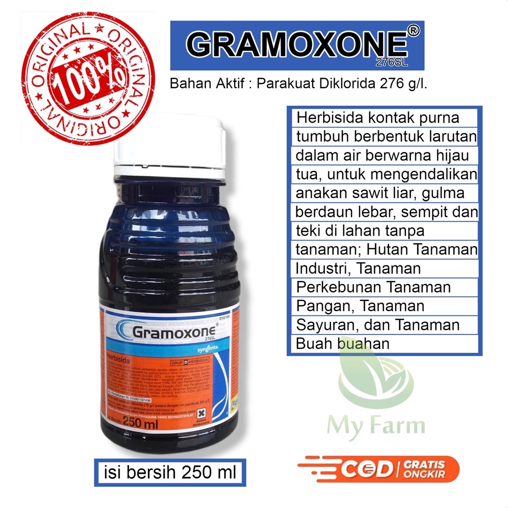 Jual Gramoxone 276SL 250Ml Herbisida Racun Pembasmi Rumput dan Gulma ...