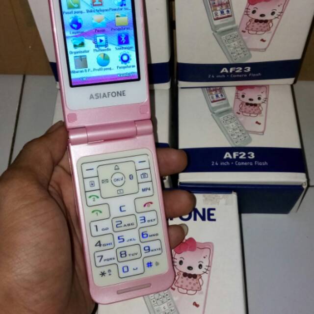 Jual Hp Asiafone AF23 Flip Hello Kitty. Handphone lipat Lucu unik murah ...