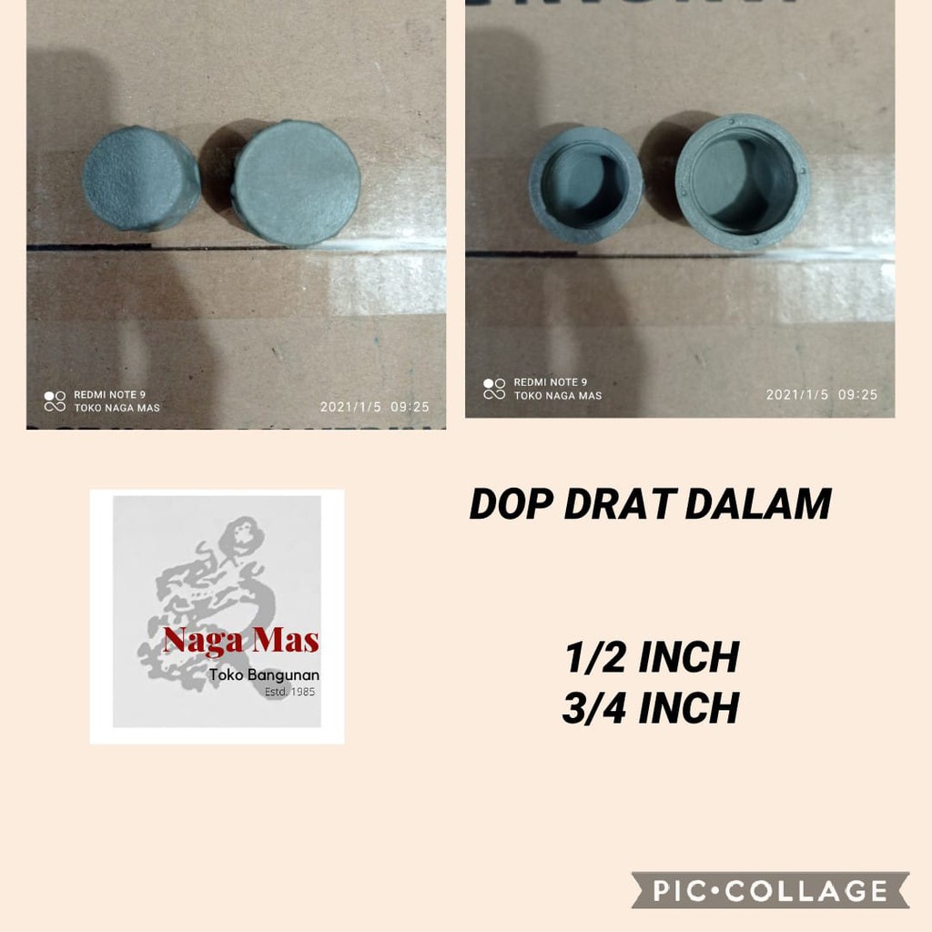 Jual Dop Drat Dalam Pvc/Tutup Pipa Drat Dalem /Cap Ulir SR/Dop/Drat ...