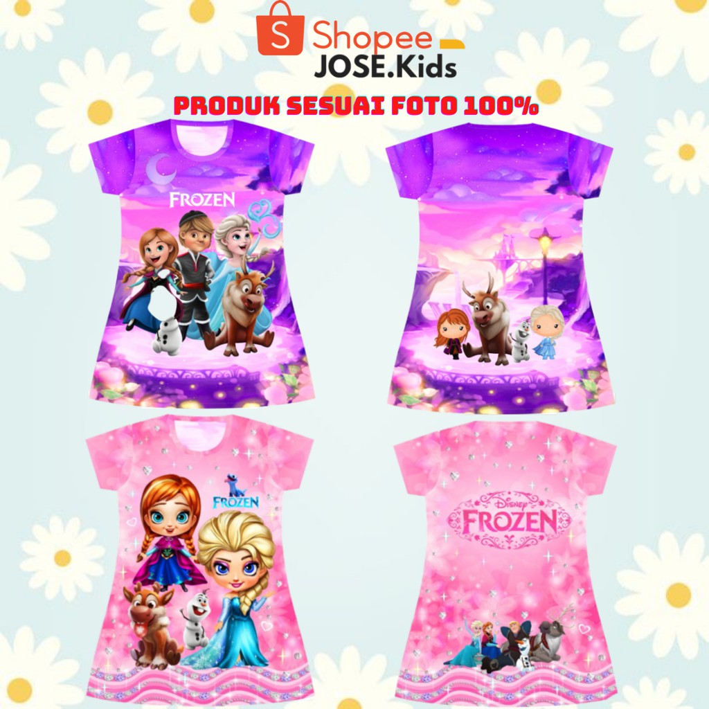 Jual Dress/ dASTER Pakaian Anak Perempuan/ Printing Motif Frozen/ Untuk ...