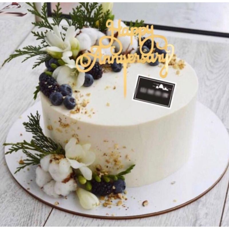 Jual Topper Kue Akrilik anniversary / Topper Selamat Hari Jadi / Topper ...