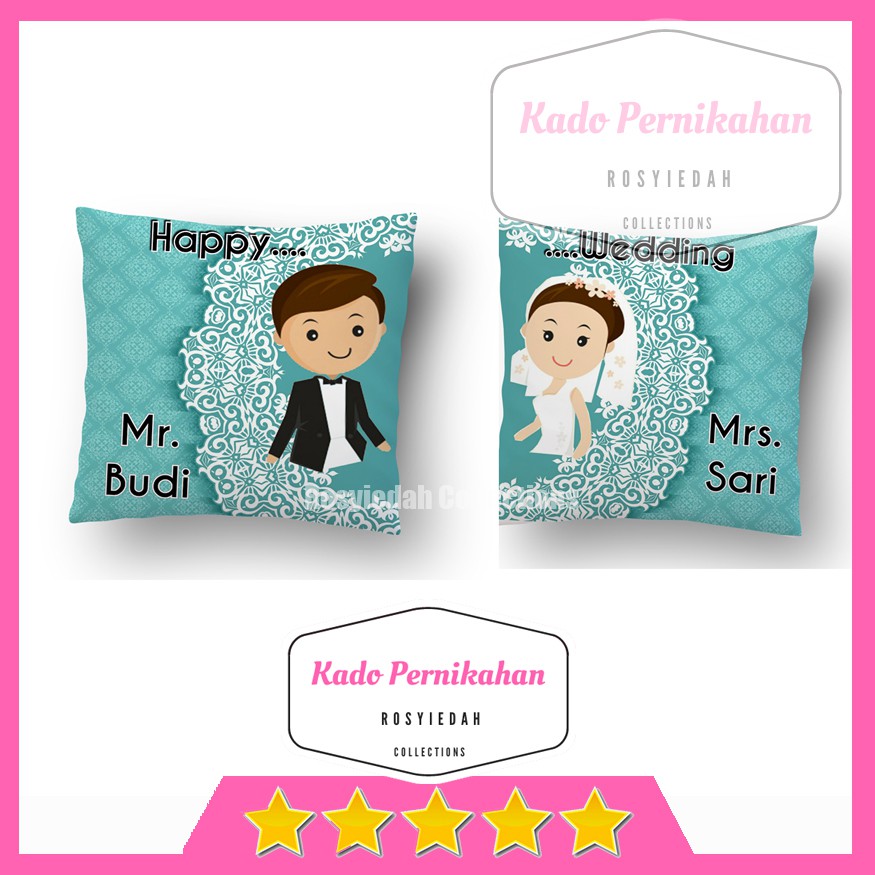 Jual Bantal Kado Pernikahan Edisi Couple 1 bantal foto kado pernikahan ...