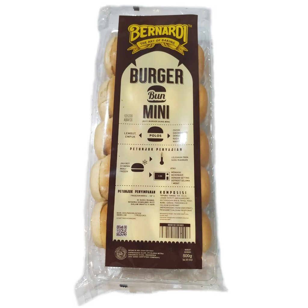 Jual Bernardi Roti Burger Bun Mini isi 20 Pasang | Shopee Indonesia