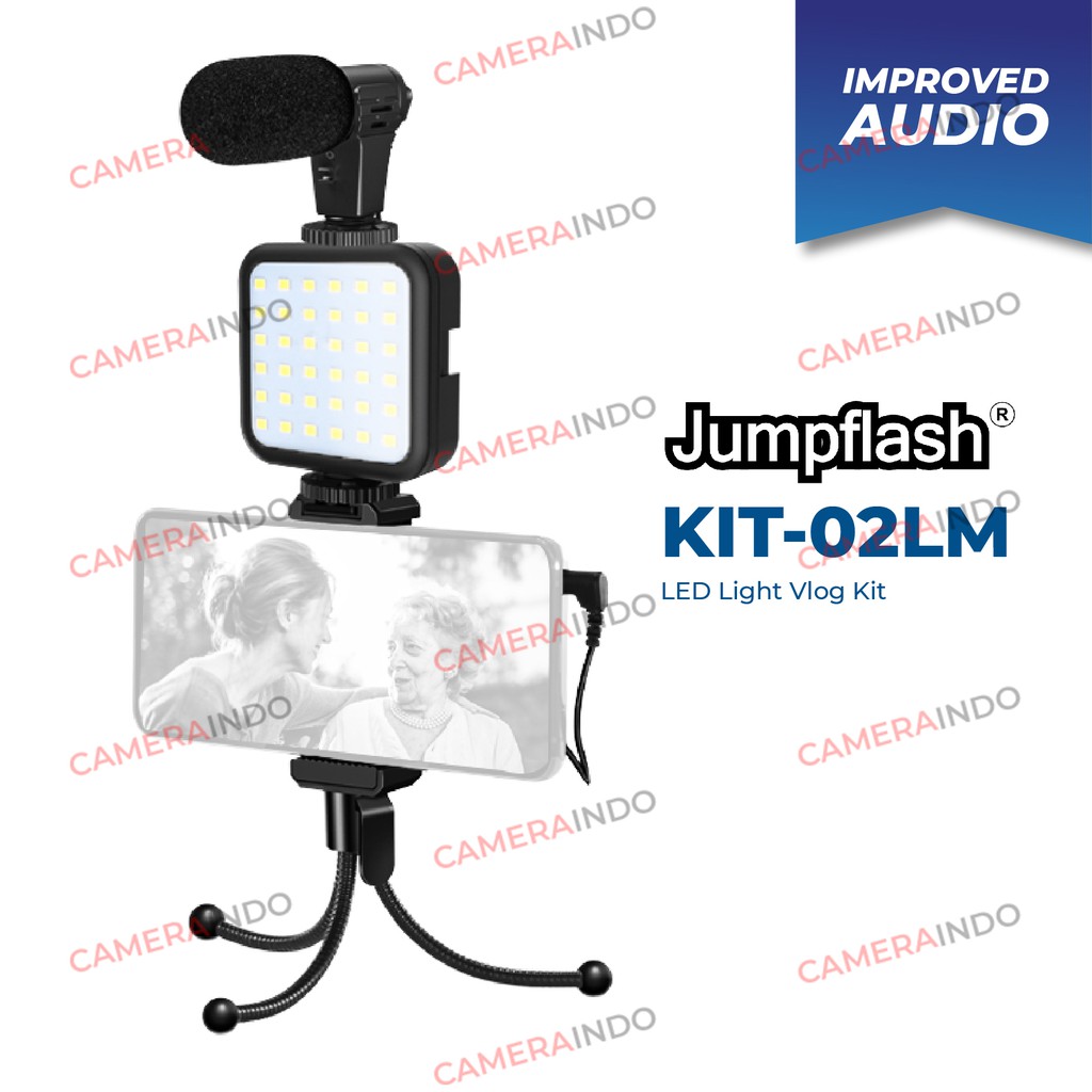Jual Paket Vlog Jumpflash KIT-02L-M Vlogging Kit with Mic Holder LED ...