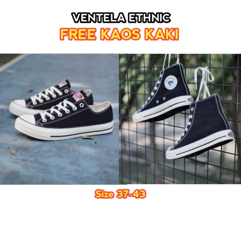Jual Sepatu Ventela Ethnic High & low Black Natural Sepatu Ventela Original Sepatu Vantela ...