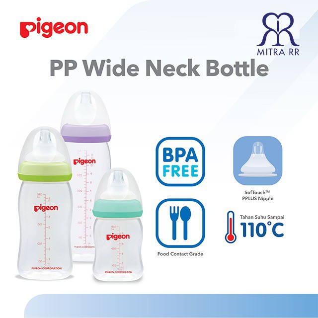 Jual Pigeon Botol Wide Neck SofTouch Peristaltic Plus 160ml / 240ml / 330ml – Pigeon Botol Susu ...