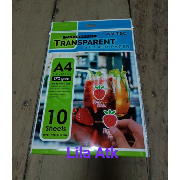 Jual Kertas A4 Stiker Transparan VTEC | Shopee Indonesia