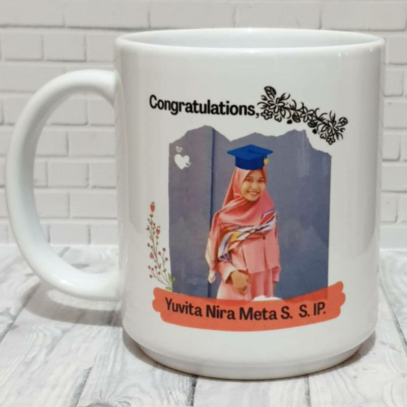 Jual GMM-08 / Souvenir Mug Custom Wisuda Import Super White SQ One ...