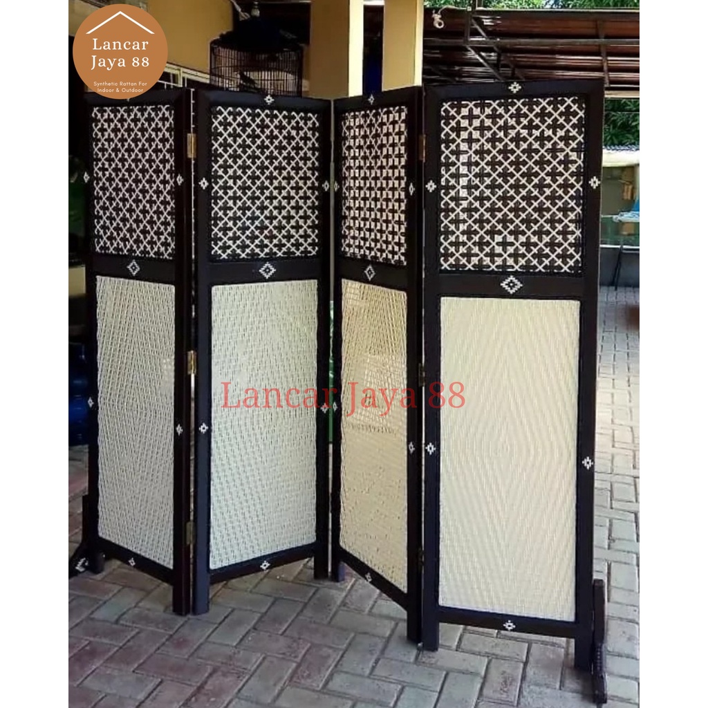 Jual Sketsel Ruangan Rotan Sintetis 4 Pintu Tinggi 170 Cm | Shopee ...