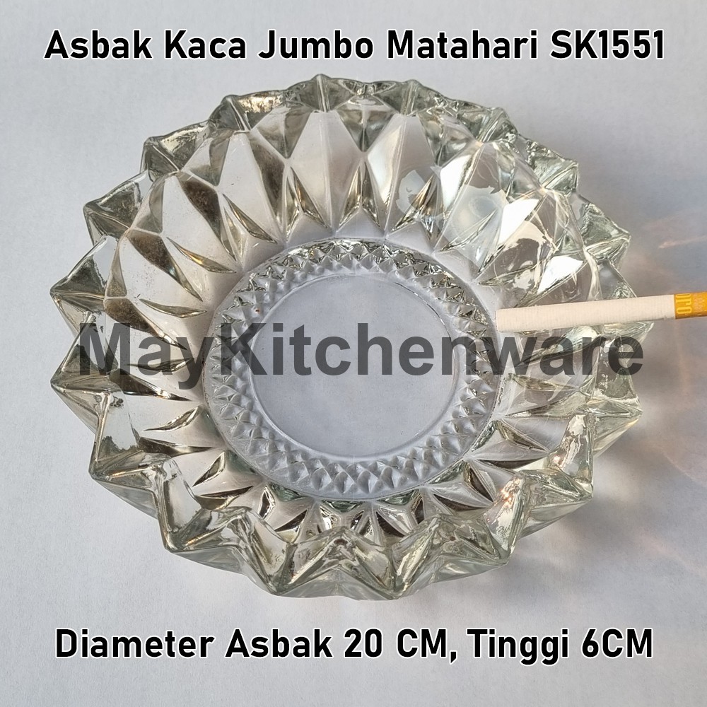 Jual Asbak Rokok Bulat Besar Jumbo Matahari Unik Kaca Tebal Polos ...