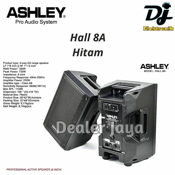 Jual Speaker Aktif Ashley HALL 8A / HALL8A / HALL 8 A - 8 inch | Shopee Indonesia