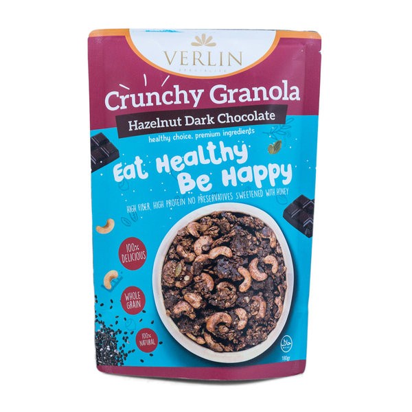 Jual Verlin Granola Hazelnut Dark Chocolate 200Gr | Shopee Indonesia