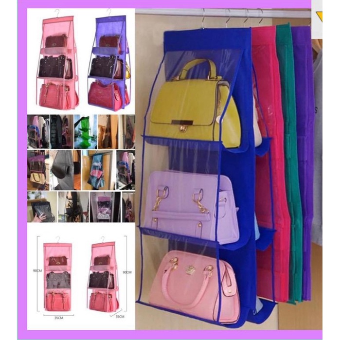Jual TEMPAT PENYIMPANAN TAS 6 sekat /Hanging Bag Organizer/ RAK ...