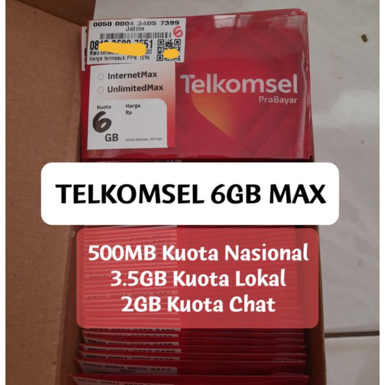 Jual PERDANA TELKOMSEL 6GB MAX | Shopee Indonesia