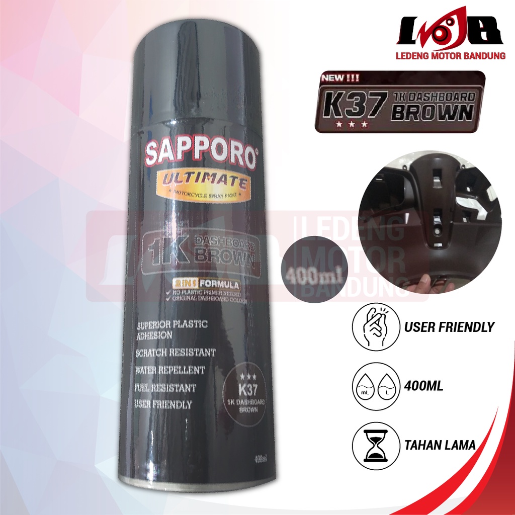 Jual SAPPORO ULTIMATE DASHBOARD BROWN K37 1K Cat Semprot Aerosol Paint Coating | Shopee Indonesia