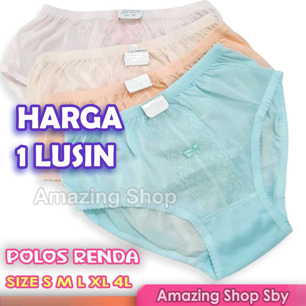 Jual 12 Pcs ( 1 Lusni ) Celana Dalam Wanita Dewasa Jumbo Putri Yuliana ...
