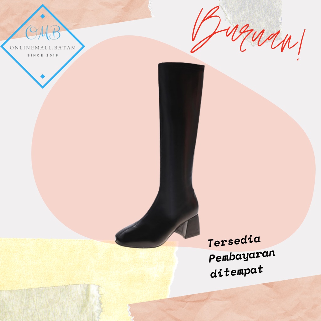 Jual Sepatu Boots Panjang Flat wanita Fashion 236 onlinemall | Shopee ...