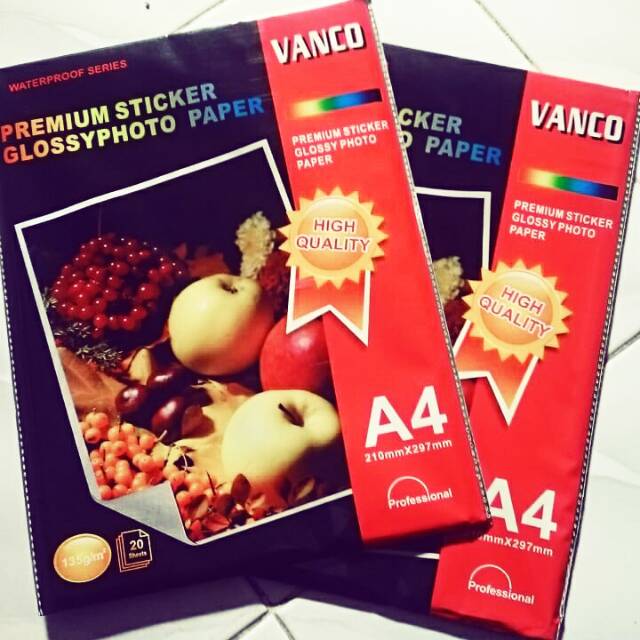 Jual Kertas Sticker Glossy Vanco A4 Stiker | Shopee Indonesia