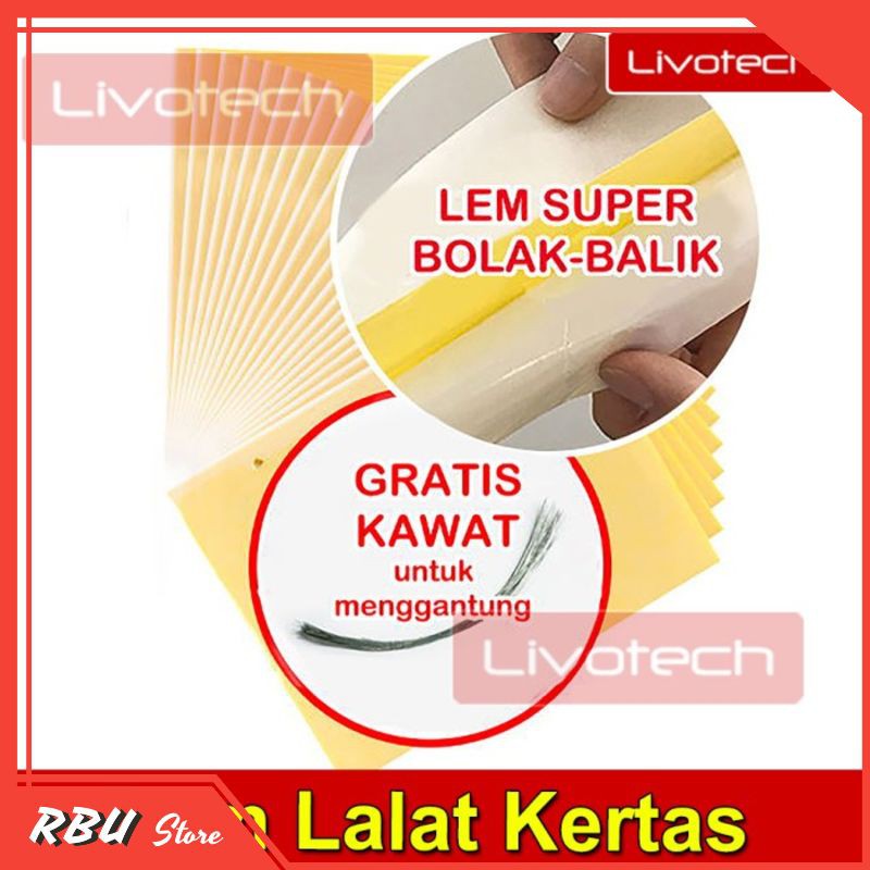 Jual KERTAS LEM KUNING PERANGKAP LALAT LALER FLIES GLUE YELLOW TRAP ...