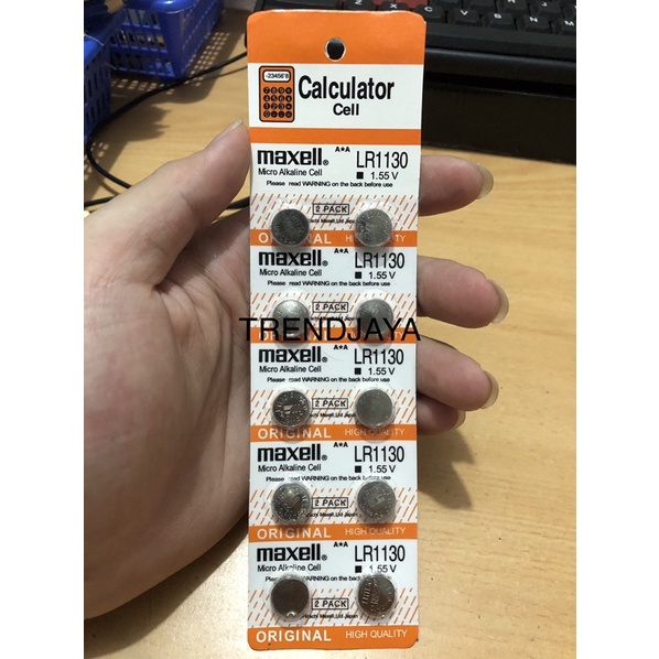 Jual MAXELL Baterai Batre Kancing LR 1130 lr1130 AG10 GP389 SR54 Kalkulator Jam Tangan Pria ...