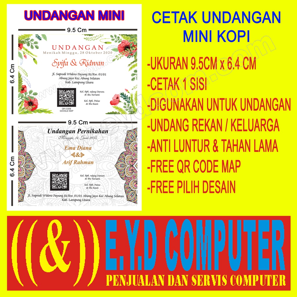 Jual CETAK UNDANGAN MINI KOPI PERNIKAHAN KHITANAN UNDANGAN NIKAHAN ...