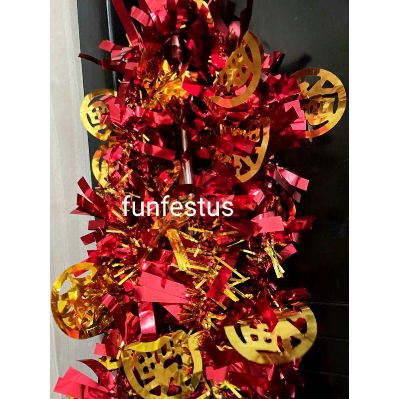 Jual Aksesoris slinger rumbai imlek merah huruf fu 2022 - ornamen ...