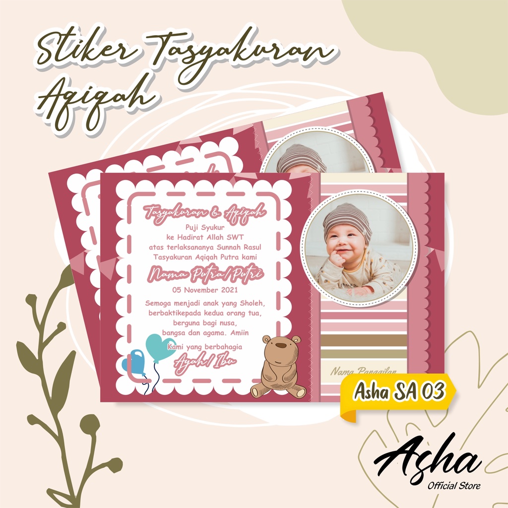 Jual STIKER STICKER LABEL SYUKURAN KELAHIRAN AQIQAH BAYI ANAK BOX ...