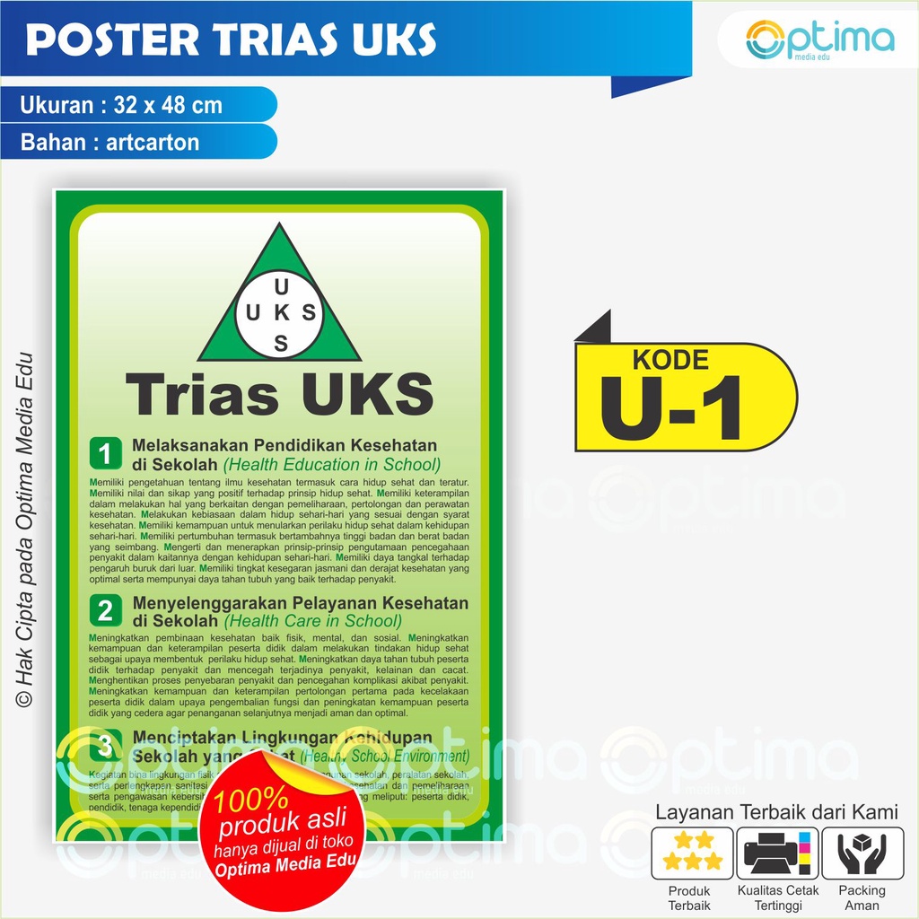 Jual POSTER UKS - TRIAS UKS - ARTI LOGO UKS - 8 GOLONGAN UKS - STRUKTUR ...