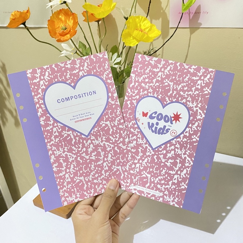 Jual Cover Binder Sweet Pink Composition (LOVE) / Cover Binder ...