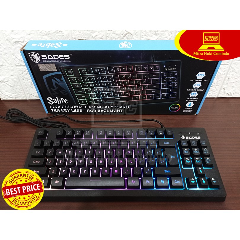 Jual Keyboard Gaming USB Sades Sabre RGB | Shopee Indonesia