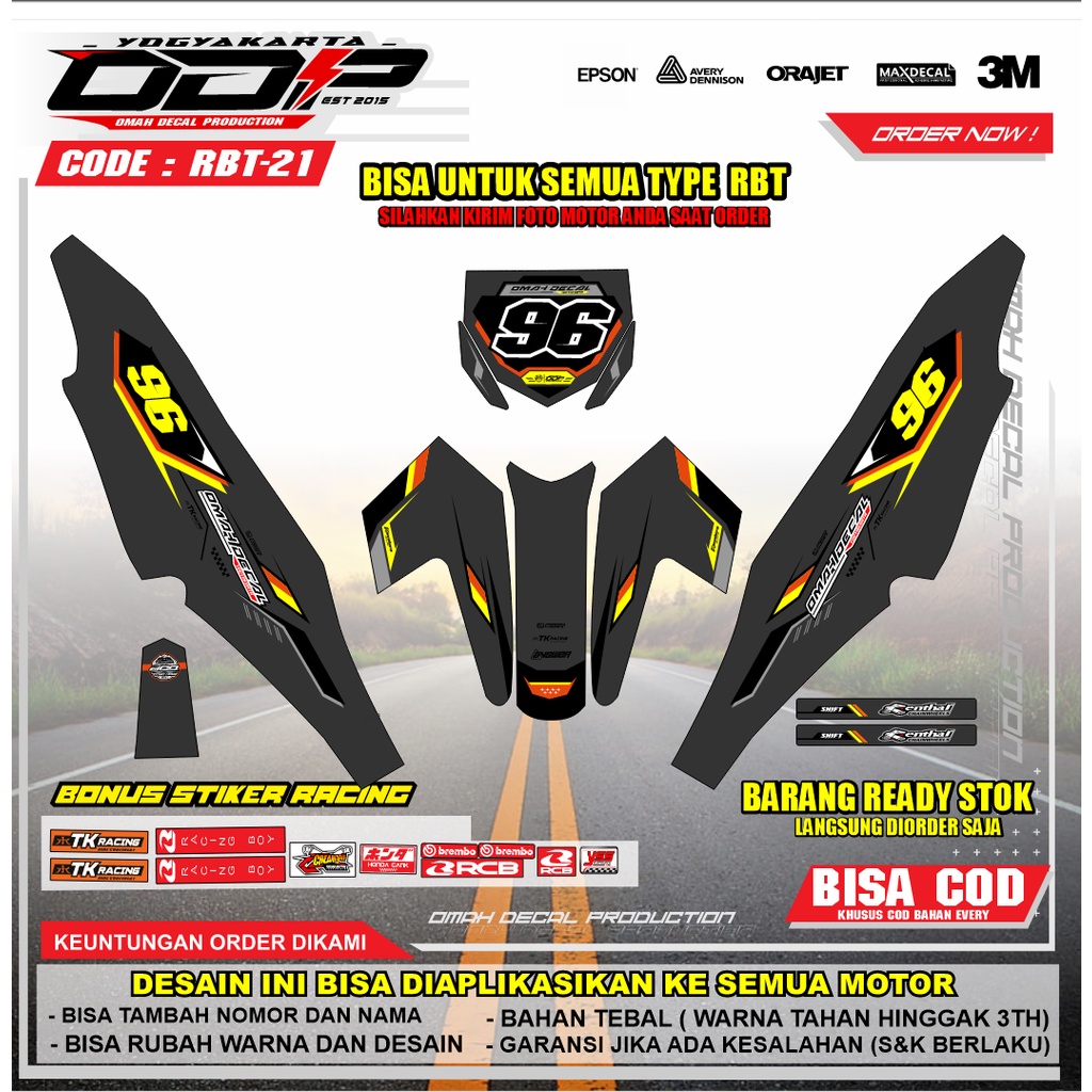Jual DECAL RBT BODY JUPITER YAMAHA VEGA NEW FULL BODY DEKAL STICKER ...