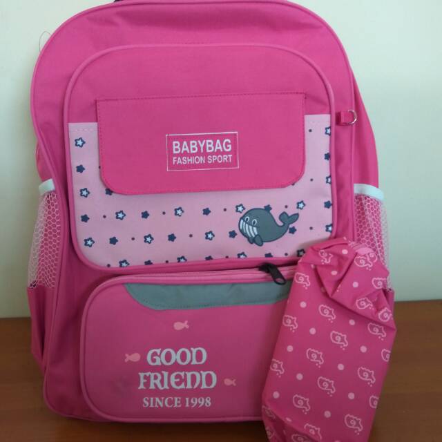 Jual TAS PINK 3KANTONG GAMBAR IKAN PAUS | Shopee Indonesia