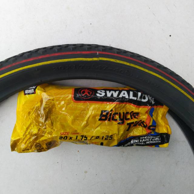 Jual Ban Luar Dan Dalam Sepeda Merk Swallow Ukuran 20 ×1.75 Warna Hitam | Shopee Indonesia