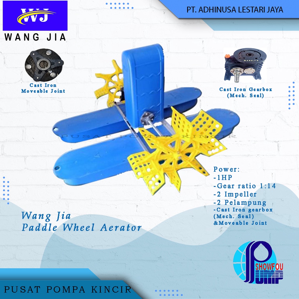 Jual Kincir Air Tambak Brand Wang Jia 1 HP 3 Phase - Nylon Oil seal ...
