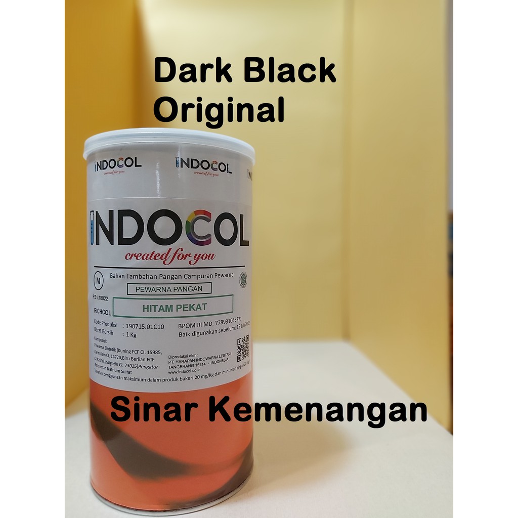Jual Pewarna makanan INDOCOL Original Dark Black / Hitam Pekat, 1 kg ...