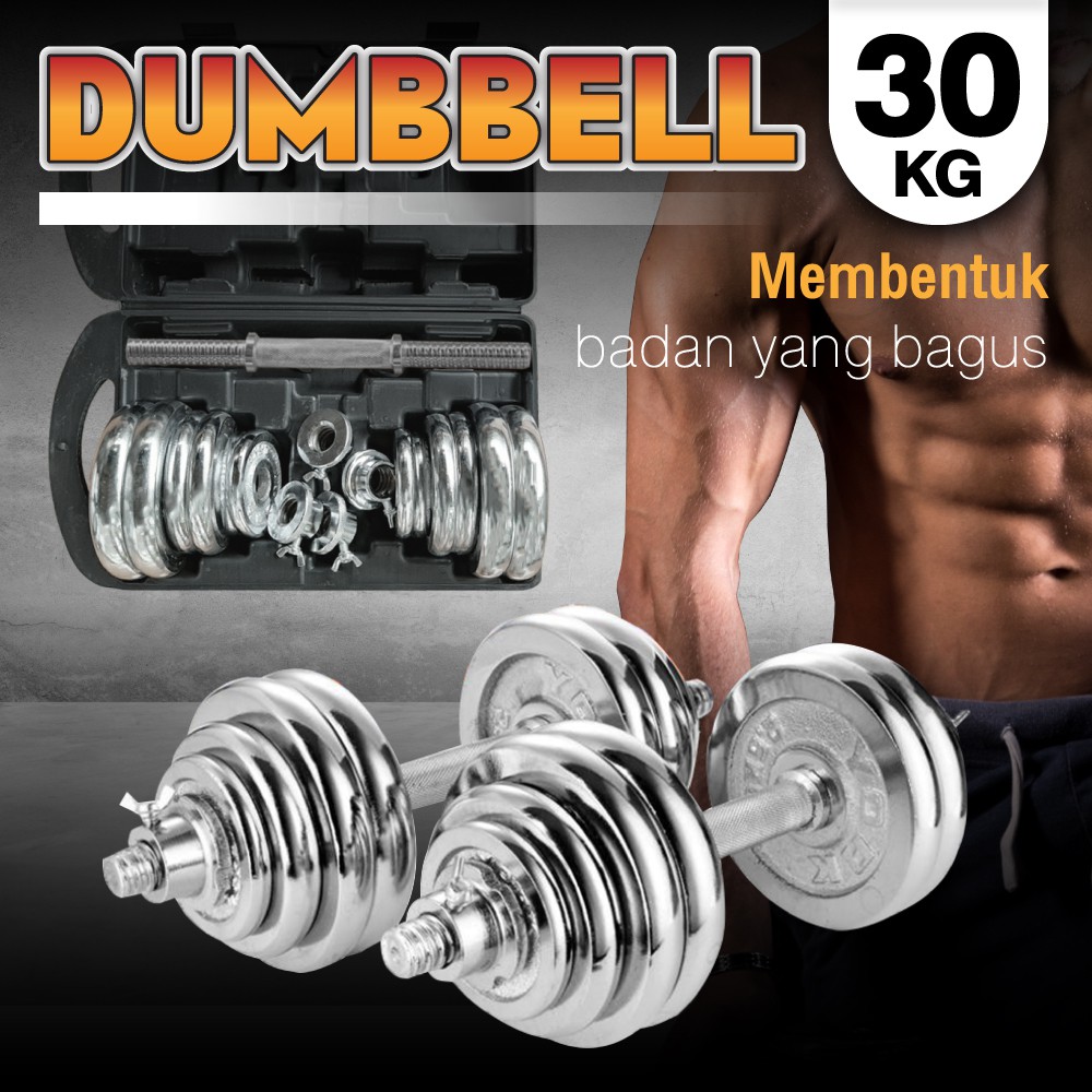 Jual HTD Sport Premium Dumbbell Set 30Kg Chrome Alat Olahraga Angkat ...