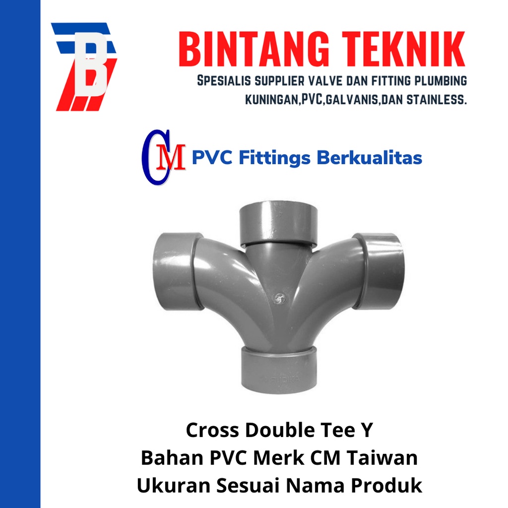 Jual Cross TY 4" x 2" inch PVC D CM Taiwan | Shopee Indonesia
