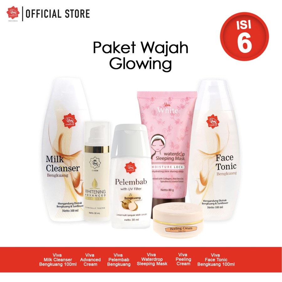 Jual [PROMO] VIVA Paket Wajah Whitening & Glowing ( Rangkaian Perawatan ...