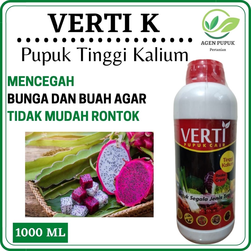 Jual Pupuk Bunga Buah VERTI K Tinggi Kalium 1 Liter, Booster Buah Naga Cepat Berbuah, Pupuk Buah ...