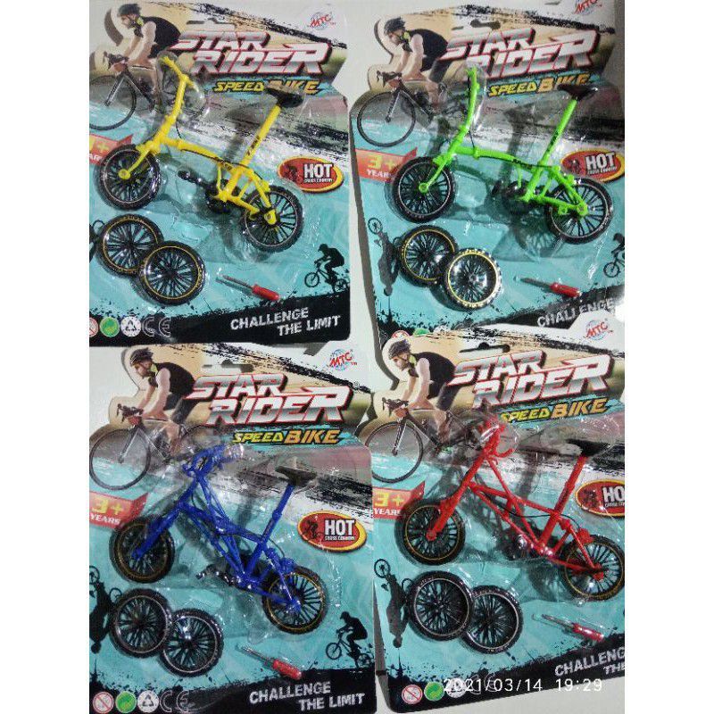 Jual Sepeda Miniatur lipat Sepeda Gunung Diecast STAR RIDER speed Bike ...