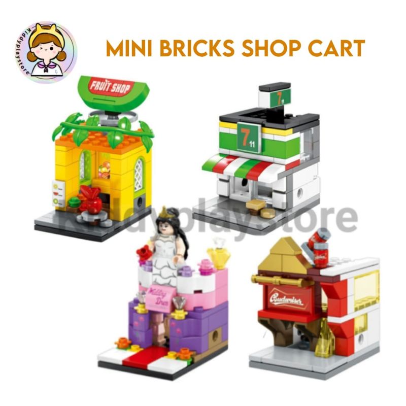 Jual Mini Brick Shop Cart / Mainan Bricks Blocks Dtand / Mainan Balok ...