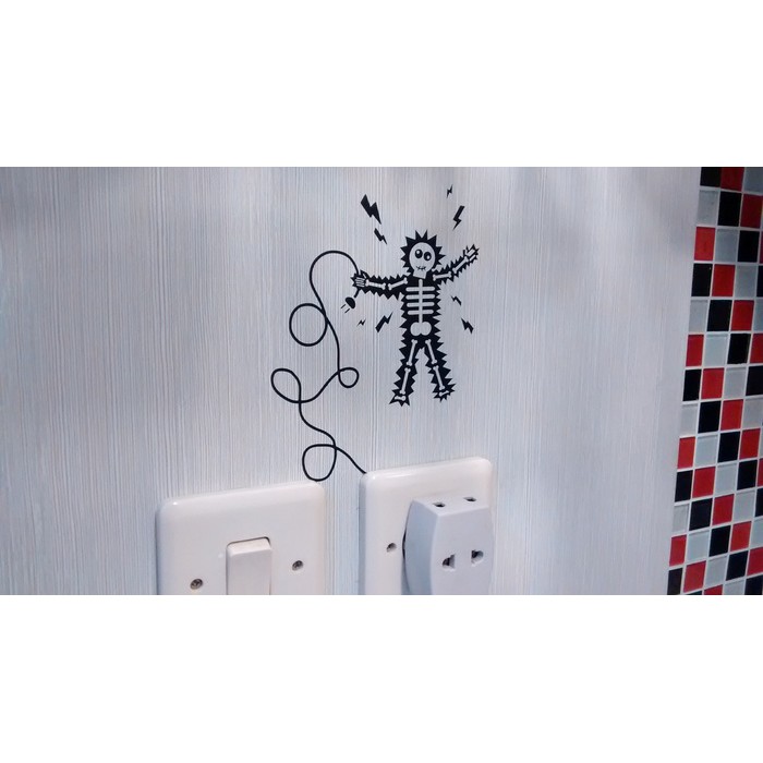 Jual decorative sticker beware of plug | Shopee Indonesia