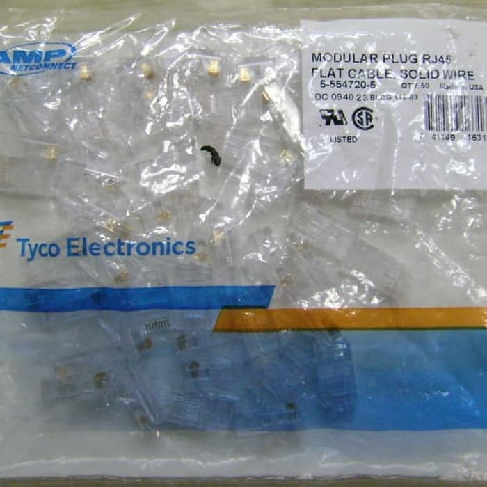 Jual Konektor RJ45 AMP / Connector RJ 45 AMP isi 50pcs | Shopee Indonesia