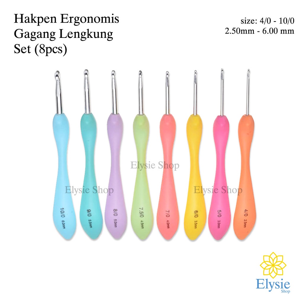 Jual Hakpen Ergonomis Gagang Lengkung Set (8pcs) - Ergonomic Curved ...